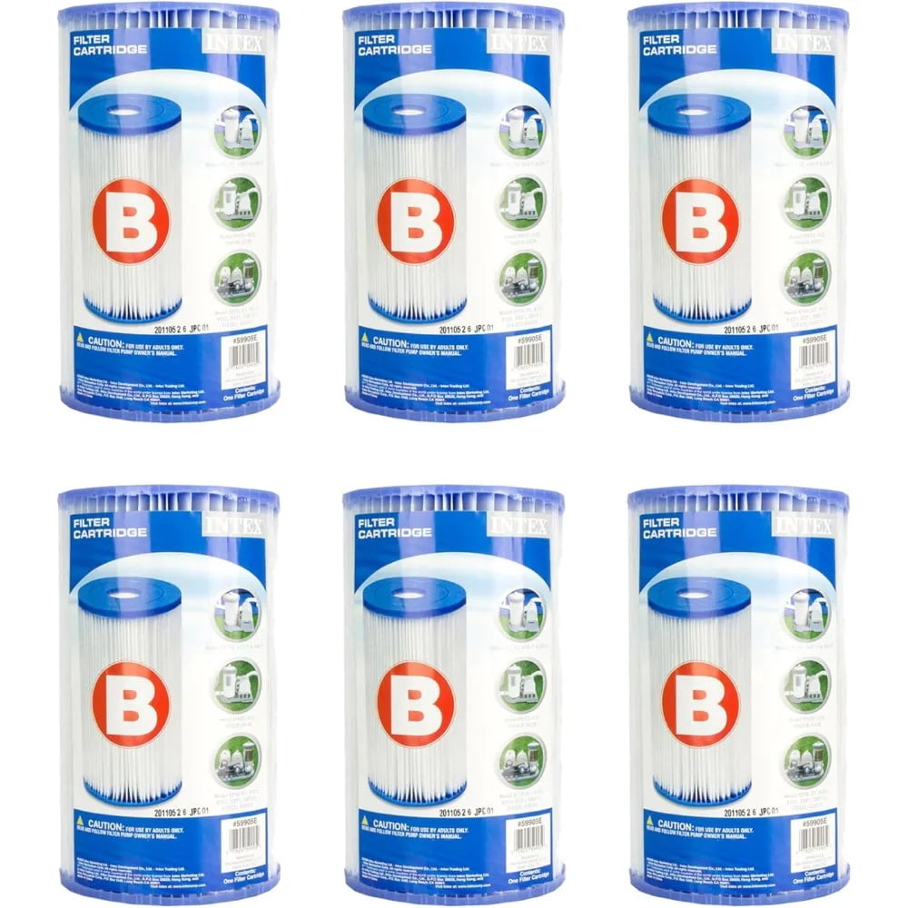 Intex 59905E Type B Pool Filter Cartridge - Pack of 6 - Walmart.com