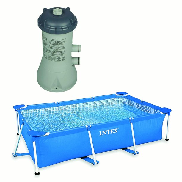 Intex 8.5' x 5.3' x 26" Frame Above Ground Swimming Pool & 1000 GPH ...