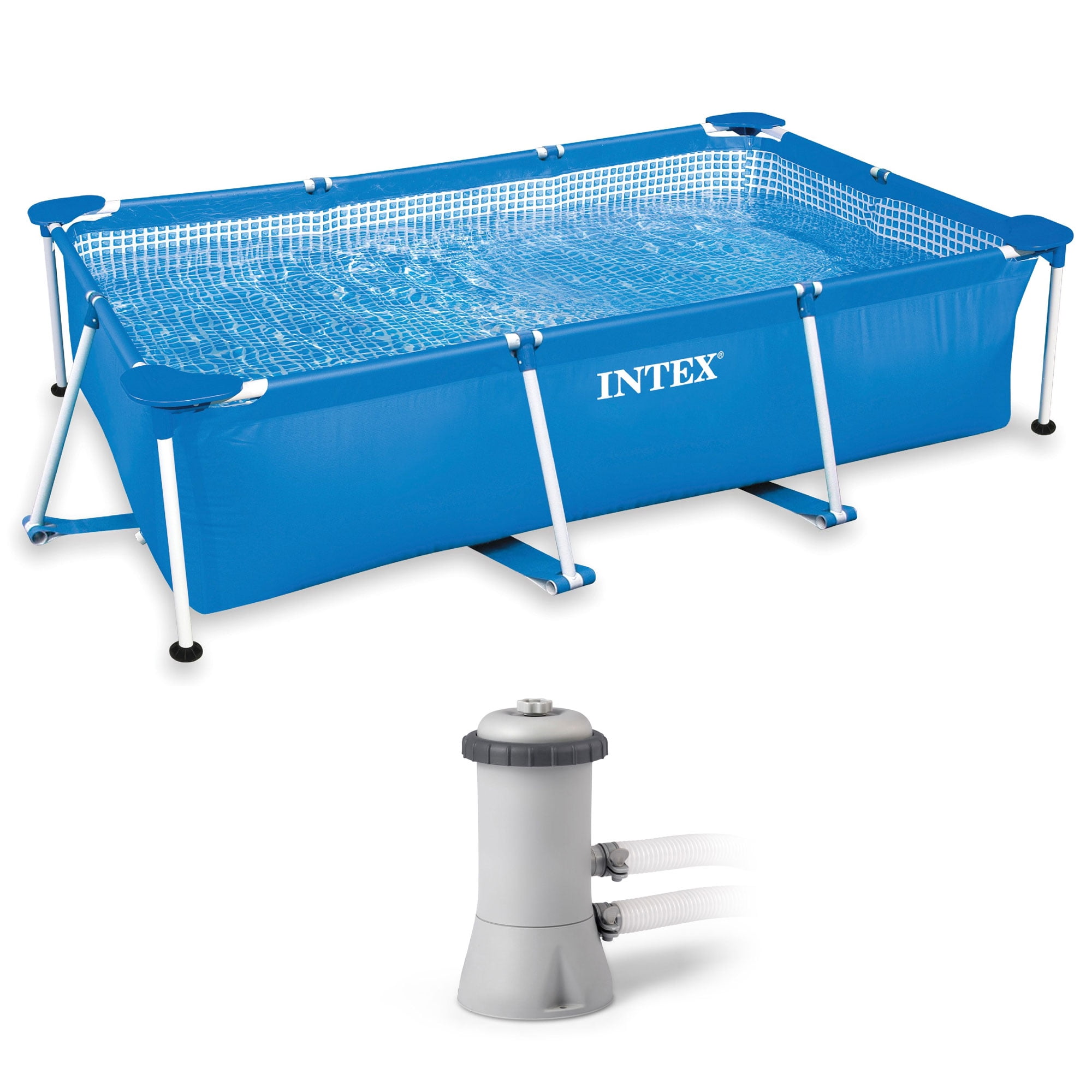 Intex Easy Set 86'x59'x23' Rectangular Above Ground Pool with 530 GPH ...