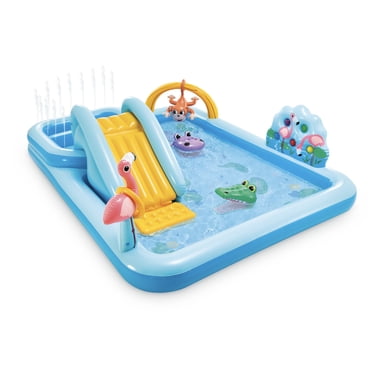 Intex Kids Outdoor Swimming Pool: Jungle Play Center with Water Slide ...