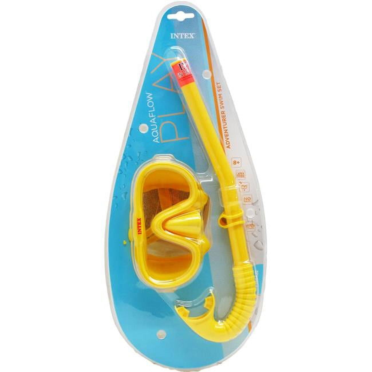 Intex Adventurer Polycarbonate Sport Swim Mask and Snorkel Set Ages 8 ...