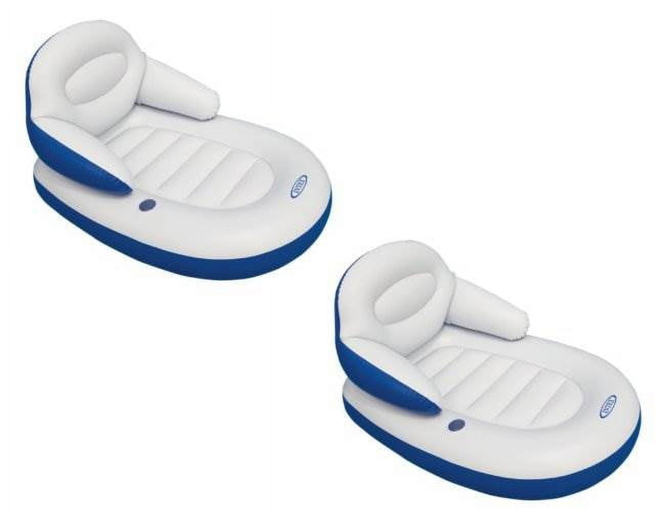 Intex Comfy Cool Inflatable Pool Floating Water Lounge Chair, (2 Pack ...