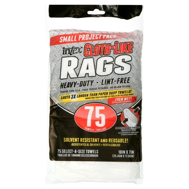 Intex DIY Cloth-Like Cleaning Rags, 75 Count - Walmart.com