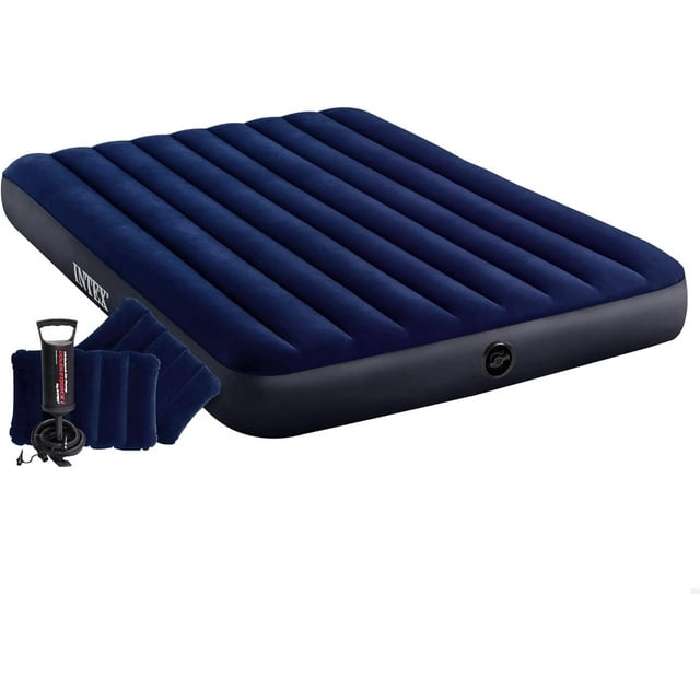 Intex Double Inflatable Mattress + 2 Pillows + Pump / Camping Set ...