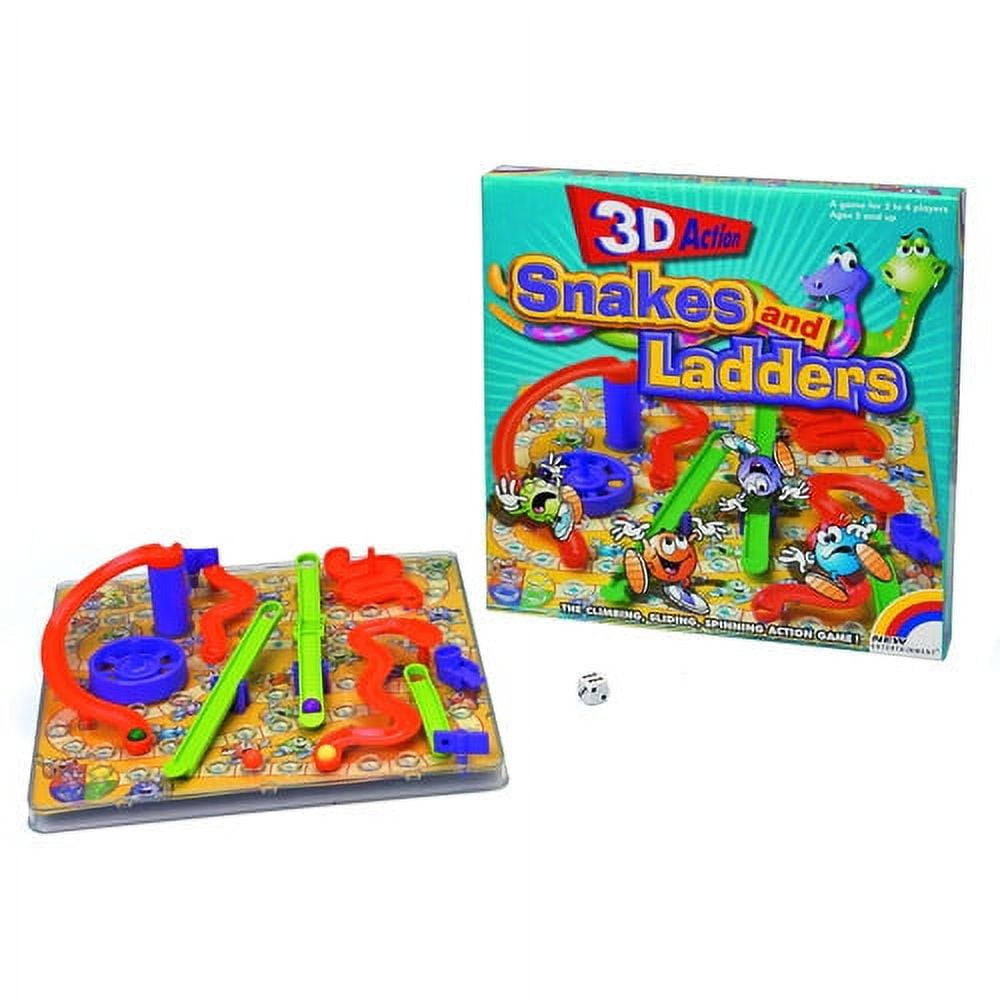 Intex Entertainment 3D Snakes and Ladders Board Game, Colorful Marble ...