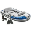 Intex Excursion 4 Inflatable Motorized Boat Set for Adults with Paddle ...