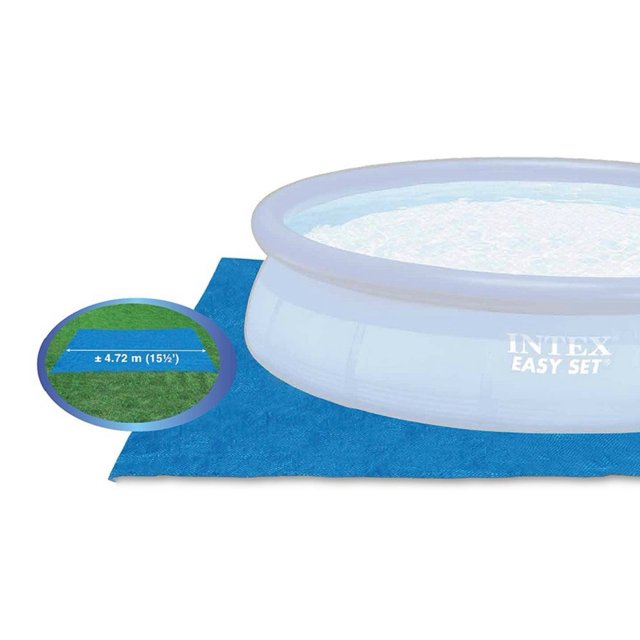 Intex Ground Cloth for 8ft to 15ft Round Above Ground Pools 15.5ft x 15 ...