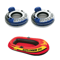 Intex Inflatable 2 Person Raft w/ Intex 1-Person Inflatable Tube (2 ...