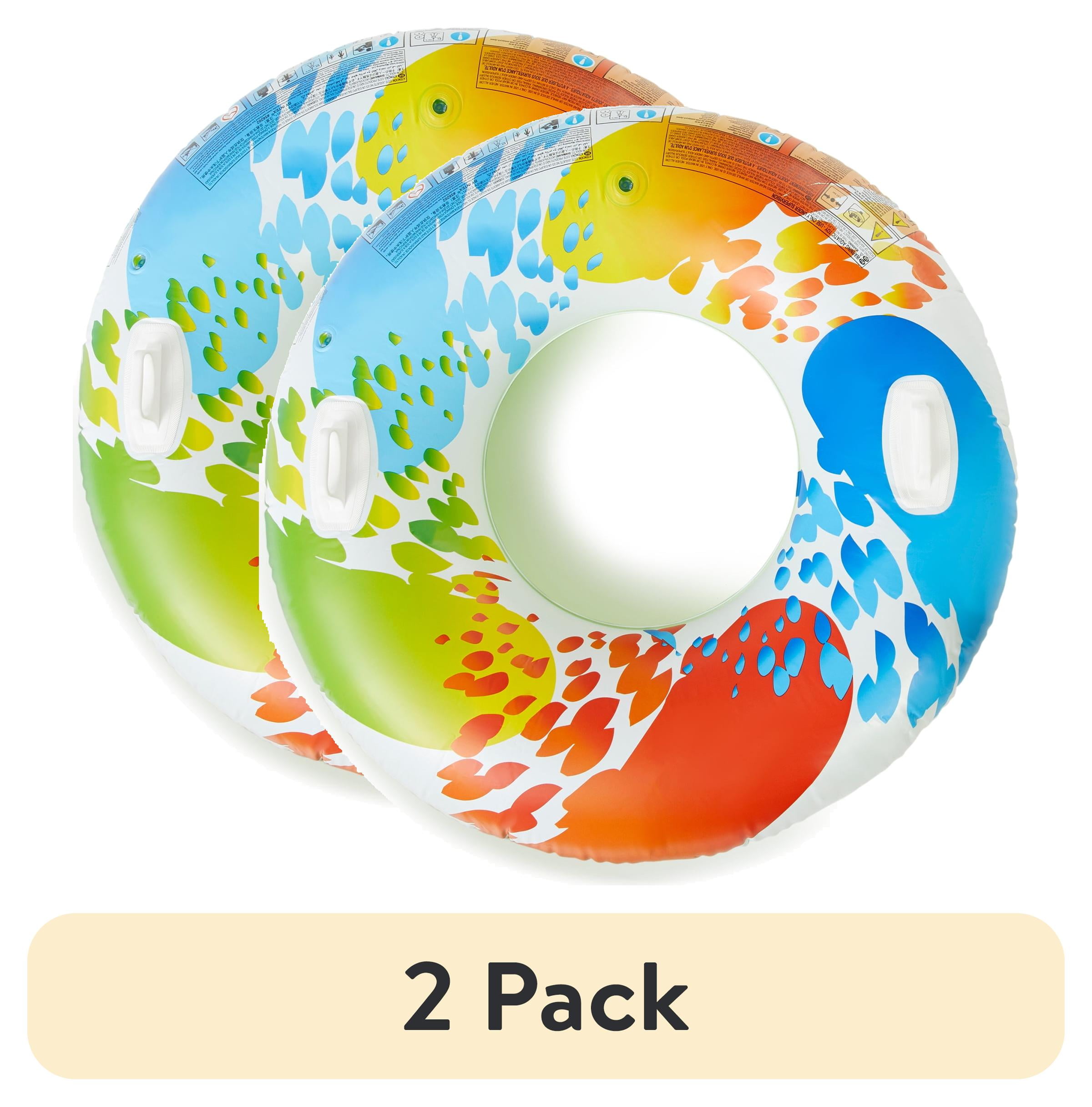 (2 pack) Intex Inflatable 47" Color Whirl Tube Swimming Pool Raft with ...
