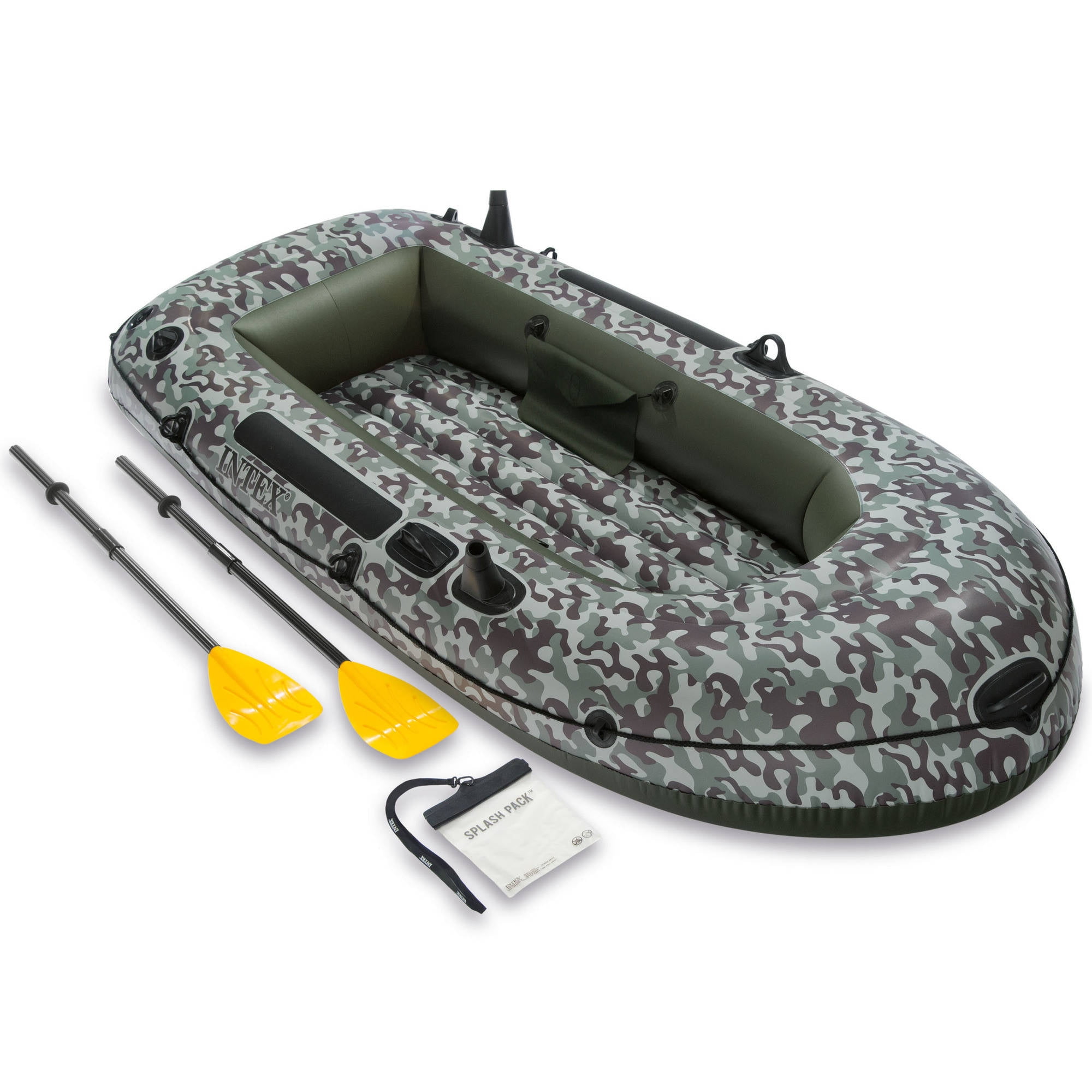 Intex Inflatable Camo Seahawk 2 Two-Person Boat with Oars and Pump ...