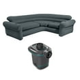 Intex Inflatable Corner Sectional Sofa for Living Room w/ 120V Quick ...