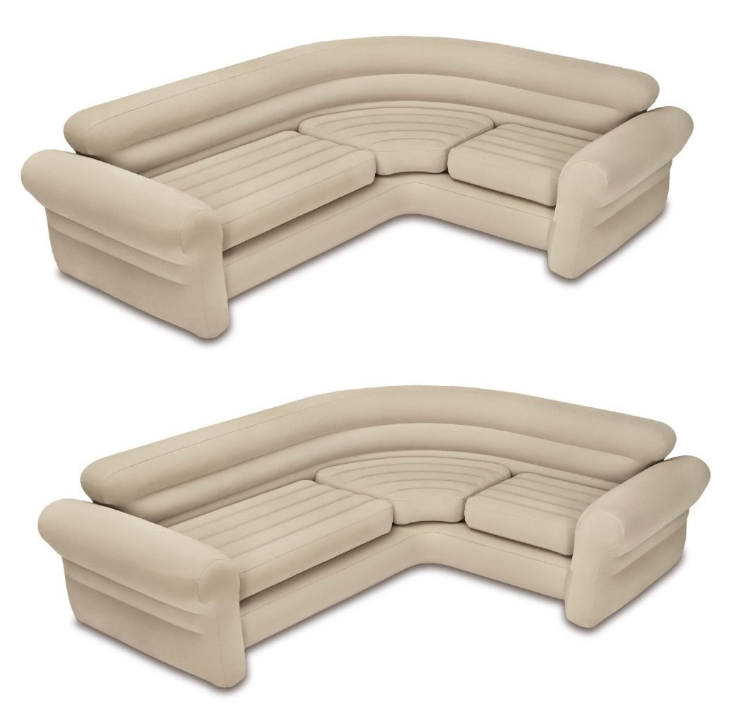 Intex Inflatable Corner Sofa Soft Beige 101" X 80" X 30" (2-Pack ...