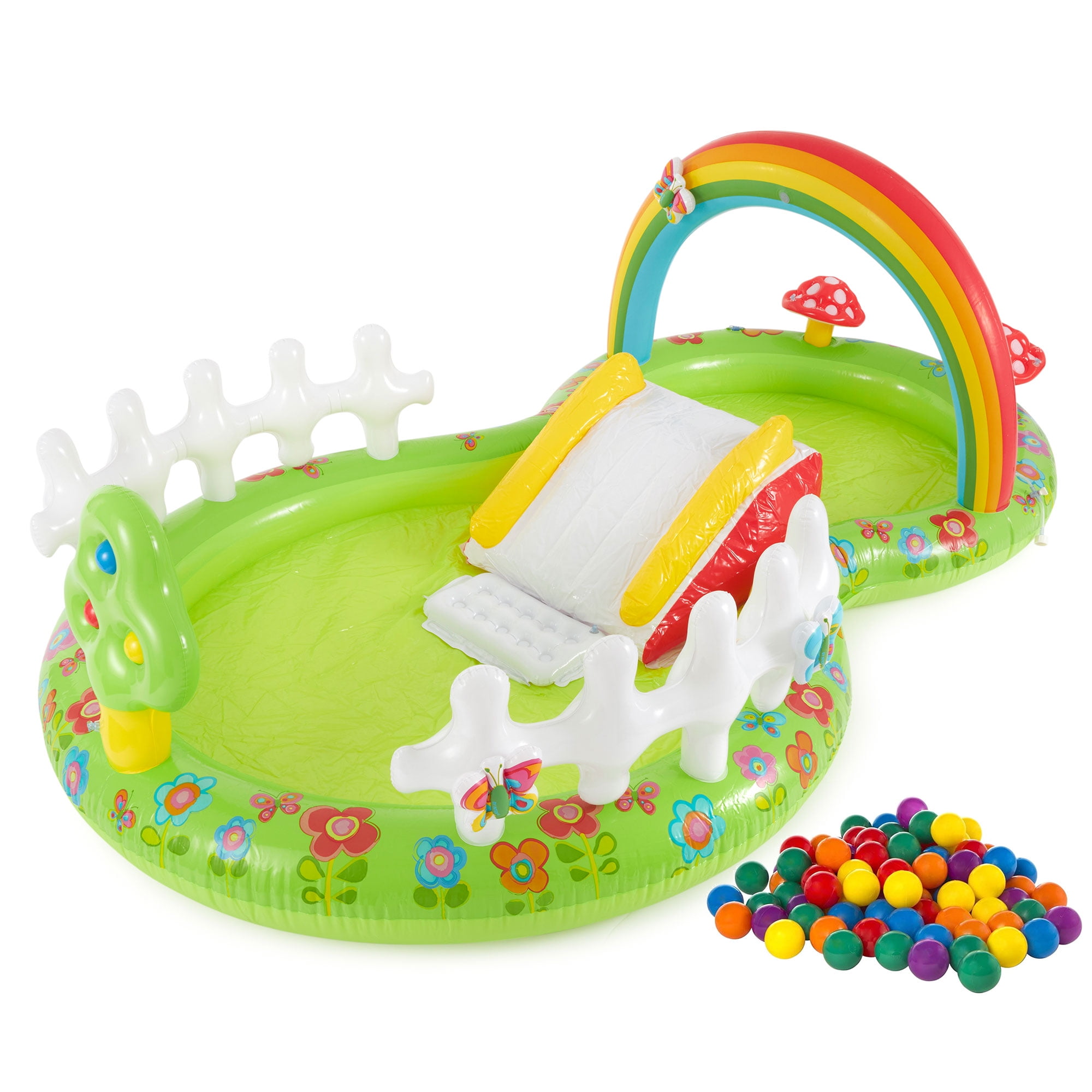 Intex Inflatable My Garden Play Center Pool w/Plastic Fun Ballz, 100 ...