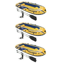 Intex Challenger 2 Inflatable 2 Person Boat Raft Set w/ Oars & Air Pump ...