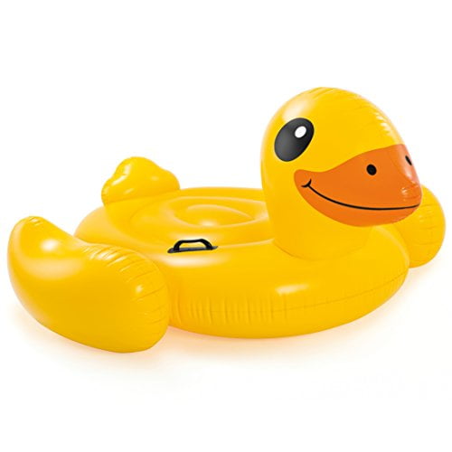 Intex Inflatable Yellow Duck Ride On Pool Float, 58 x 58 x 32, Size ...