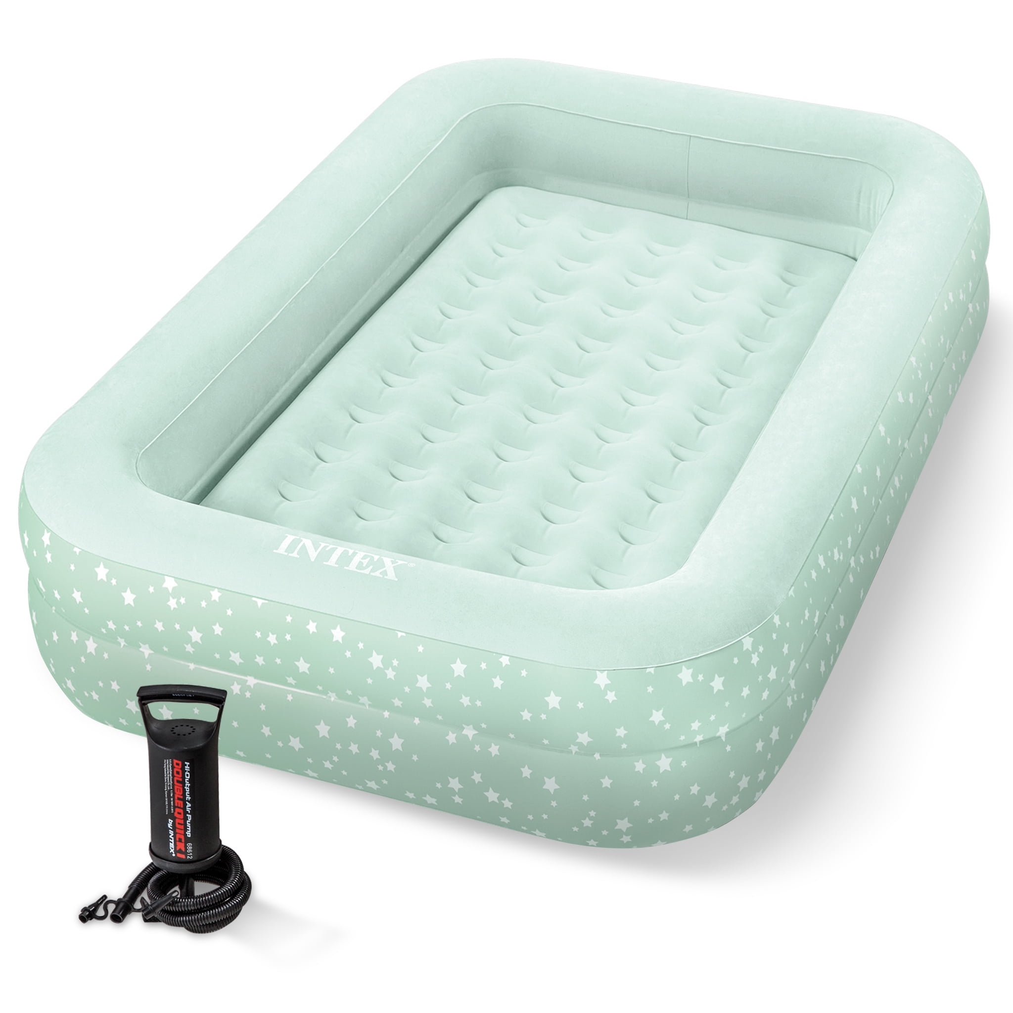 Intex Toddler Size Inflatable Airbed Mattress with Built-in Sides and Hand Pump - Walmart.com