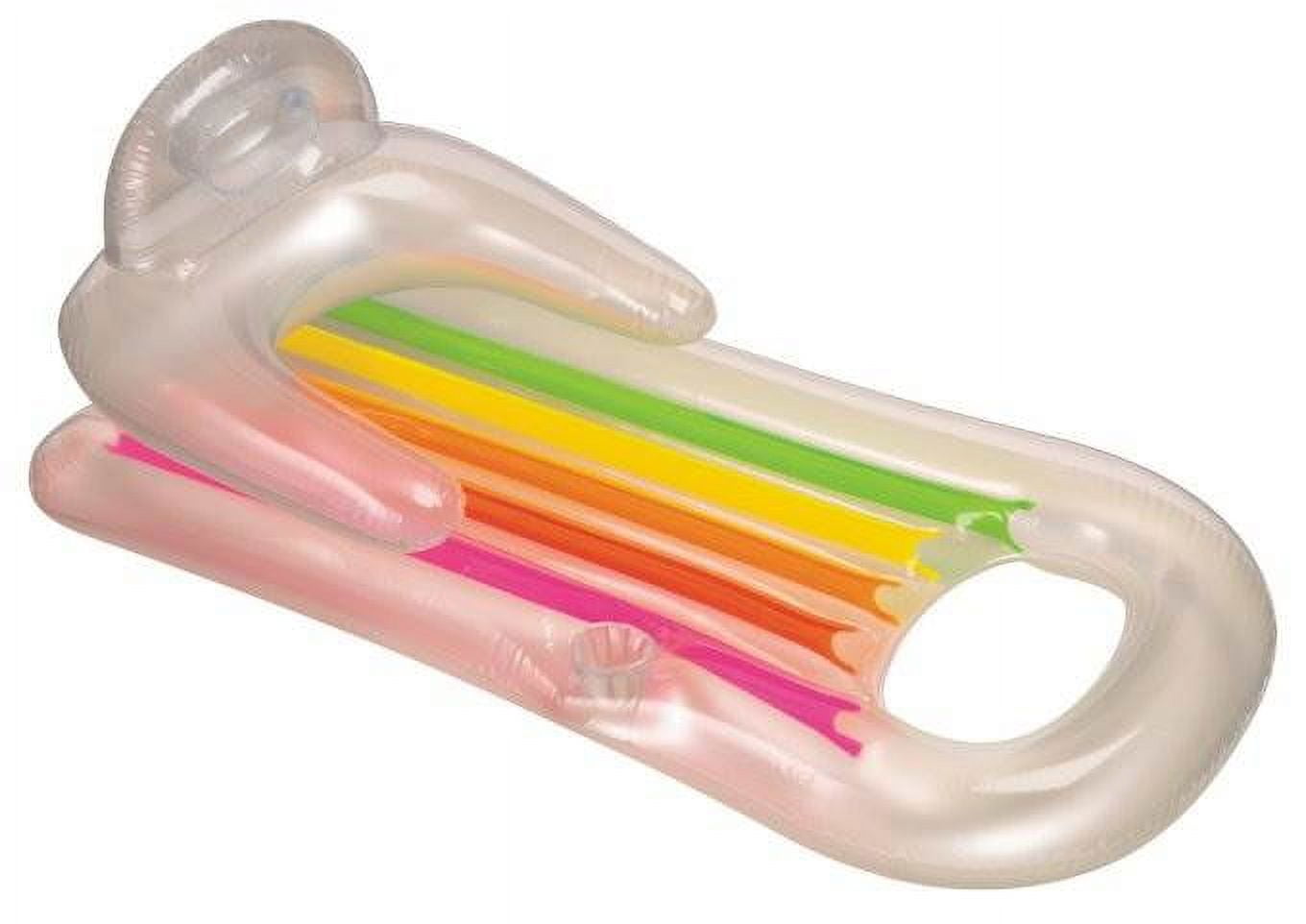 Intex King Kool Lounge Floating Swimming Pool Lounger with Cupholder (6 ...