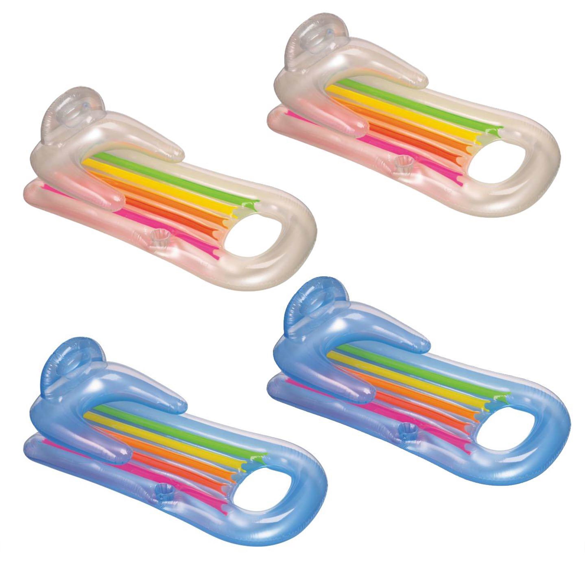 Intex King Kool Inflatable Floating Water Lounge with Headrest (4 Pack ...