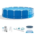 "Intex 15' x 48"" Metal Frame Above Ground Pool Set with Swimming Pump ...