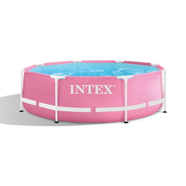 Intex PINK Metal Frame 8FT X 30IN Above Ground Pool Set with Pump ...