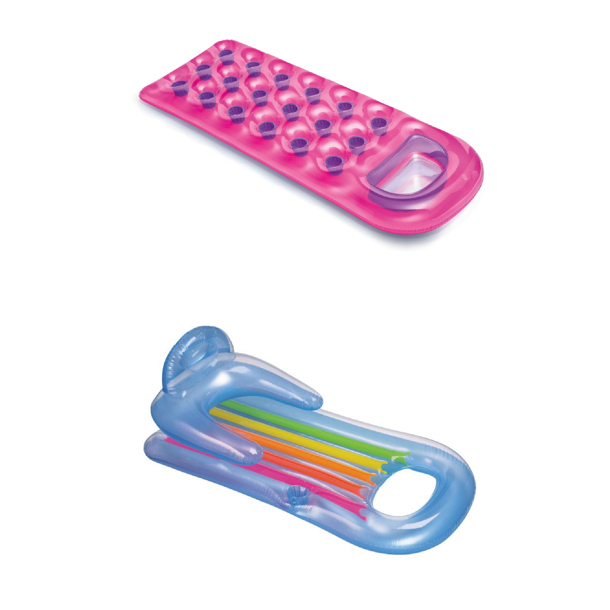 Intex Pool Beach Lounge w/ Pillow (2 Pack) King Kool Pool Float (2 Pack ...