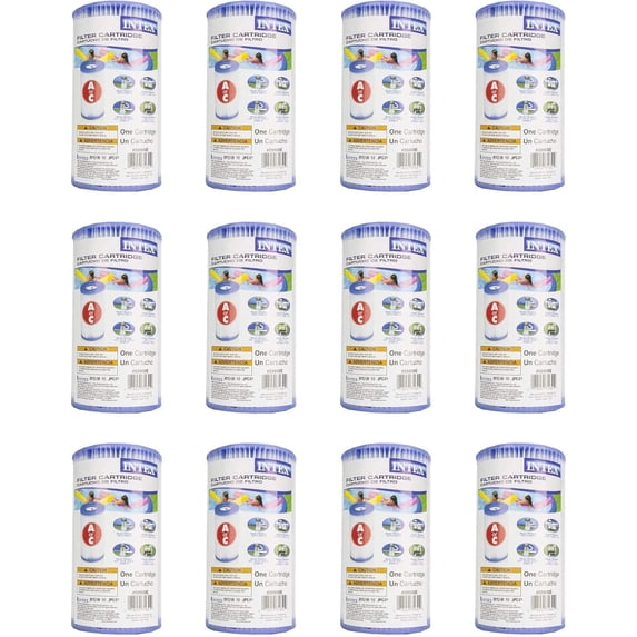 Intex, Pool Easy Set Replacement Filter Cartridge, 29000E, 12 Pack ...
