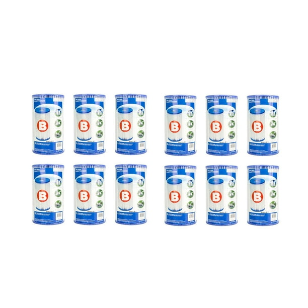 Intex Pool Easy Set Type B Replacement Filter Pump Cartridge (12 Pack ...