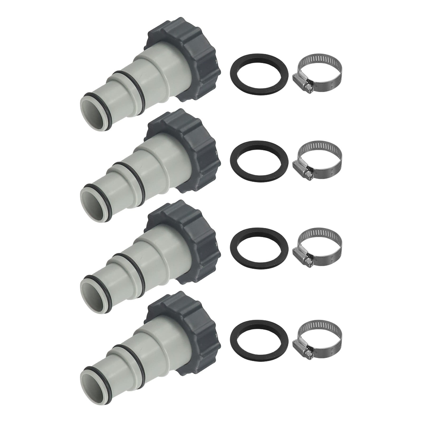 Intex Pool Hose Adapter Set 2/4 Pack Threaded To Clamp Style For 1.5 ...