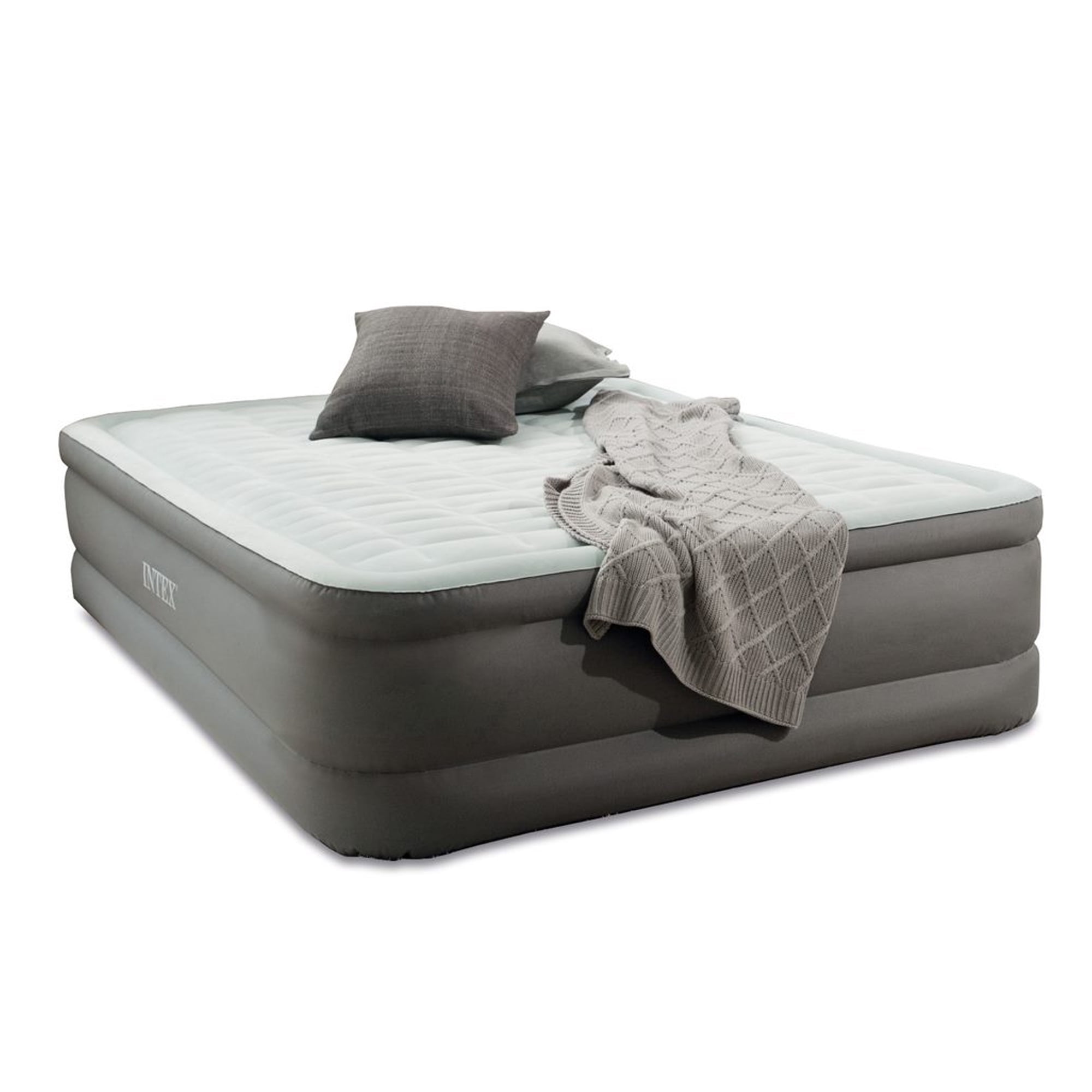 Intex PremAire 18" Air Mattress Bed w/Fiber-Tech Construction & Pump ...