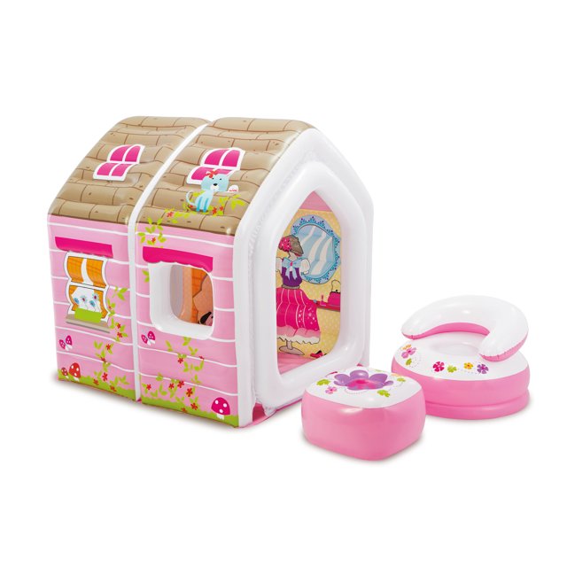 Intex Outdoor Fun Princess Inflatable Playhouse with Armchair & Table ...