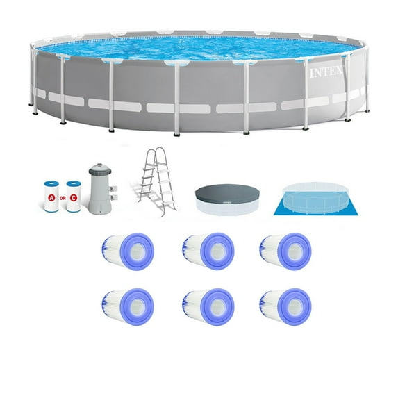"Intex 18' x 48"" Prism Frame Above Ground Pool Set with Swimming Pump ...