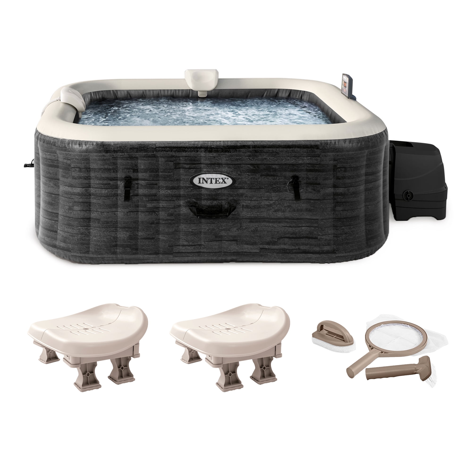 Intex PureSpa Plus Portable Jacuzzi Air Jet Hot Tub with Maintenance ...