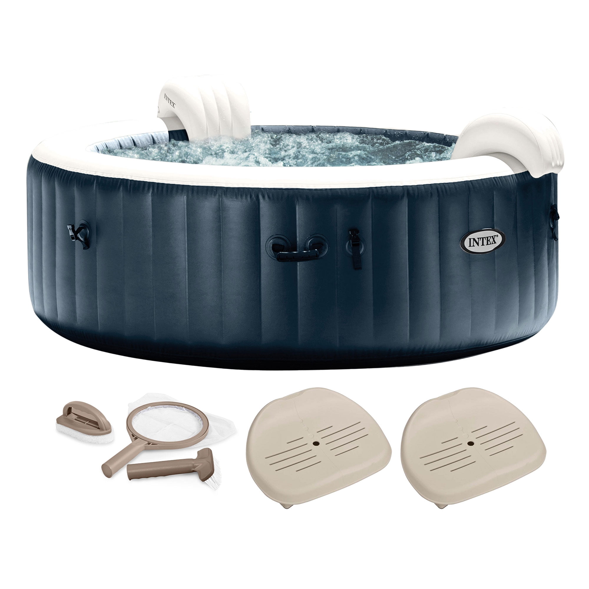 Intex PureSpa Plus Inflatable Hot Tub with Accessory Kit & 2 Seat Spas ...