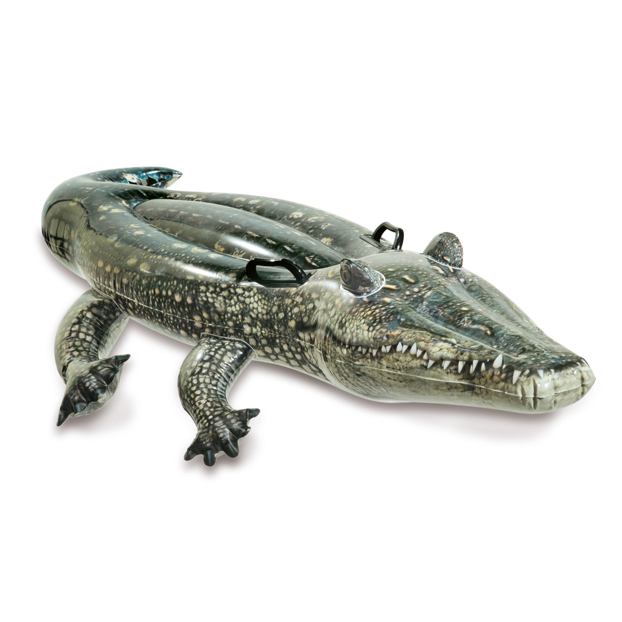 Intex Inflatable Realistic Gator Pool Ride-On with Handles, Durable ...