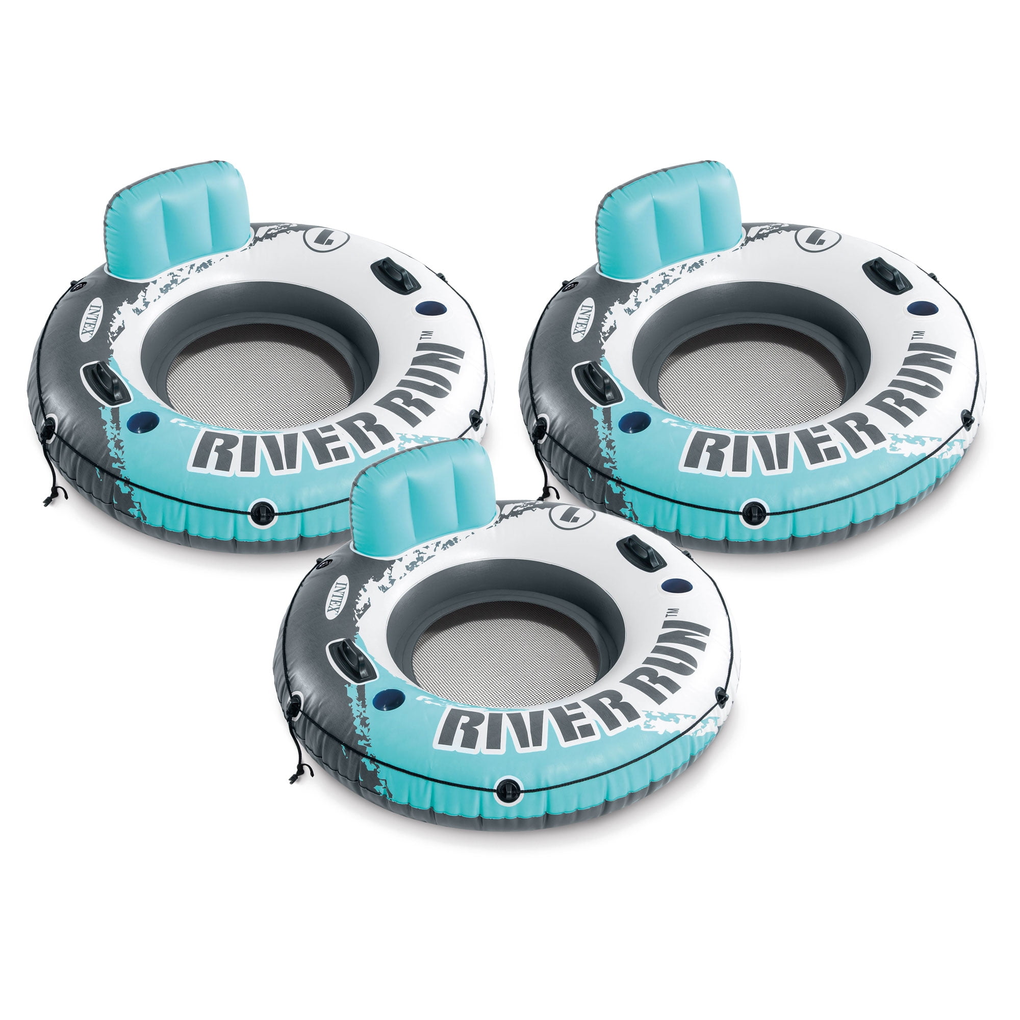 Intex River Run I, 53 Inch Red Inflatable Vinyl Tube, 3 Pack, Adults ...