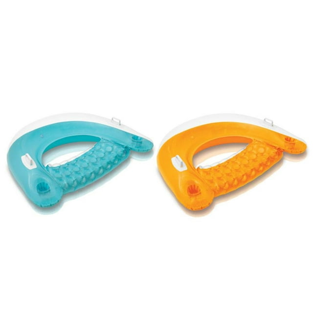 Intex Sit 'N Float Inflatable Colorful Floating Loungers, 2 Pack ...