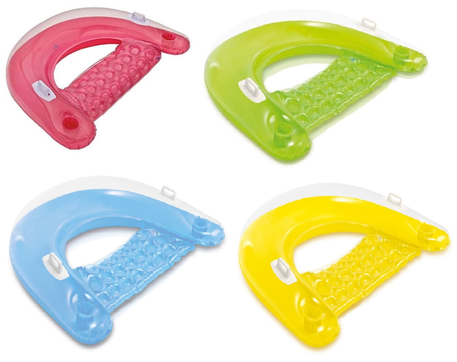 Intex Sit 'N Float Inflatable Colorful Floating Loungers, 4 Pack ...