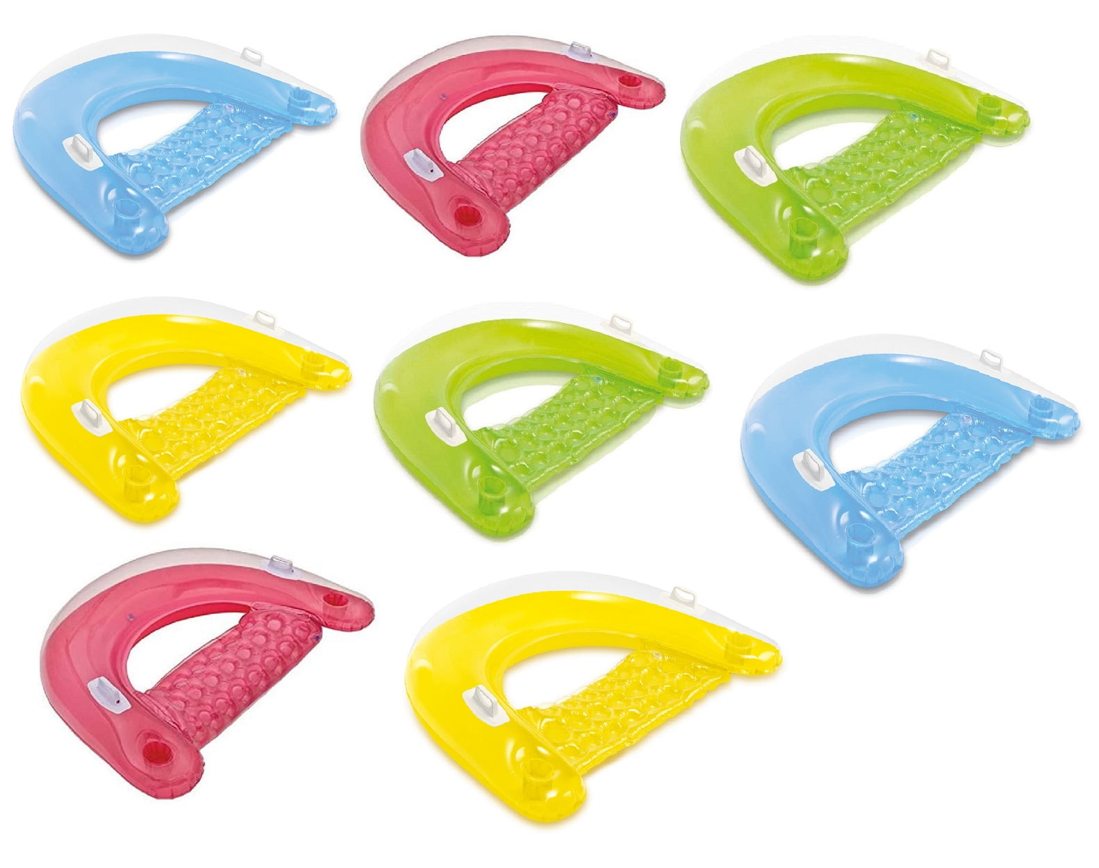 Intex Sit 'N Float Inflatable Colorful Floating Pool Lounges 8 Pack ...