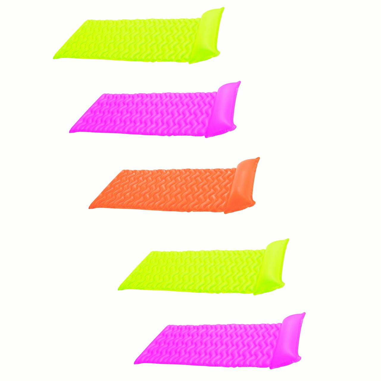 Intex Tote 'N Float Wave Mat Floating Swimming Pool Lounger w/ Headrest ...