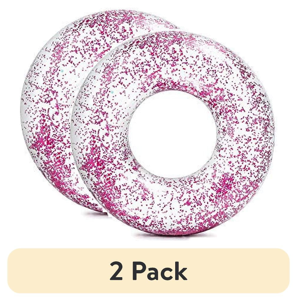 (2 pack) Intex 47" Transparent Sparkling Glitter Tube Pool Float Ages 9 ...