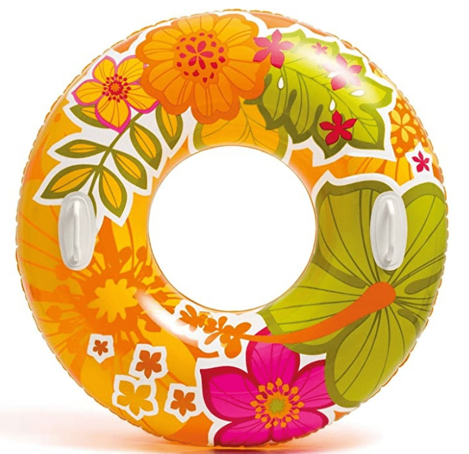 Intex Groovy Color Inflatable Tropical Flower Transparent Tube Raft ...