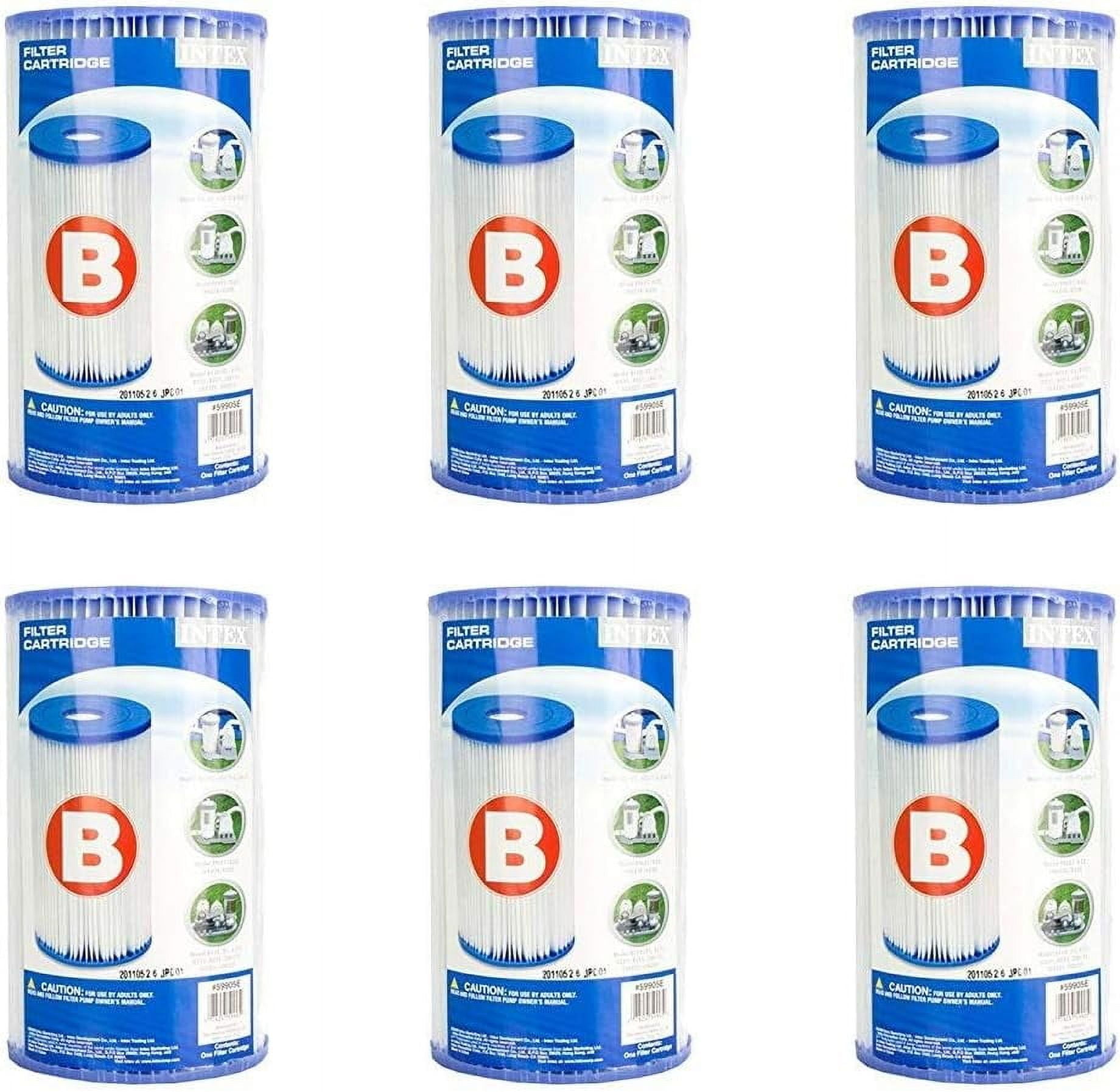 Intex Type B Pool Filter Cartridge 6pk- For Pumps 56633, 56634, 56621 ...