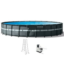 Intex Ultra Frame 26' x 52" Round Above Ground Outdoor Swimming Pool ...