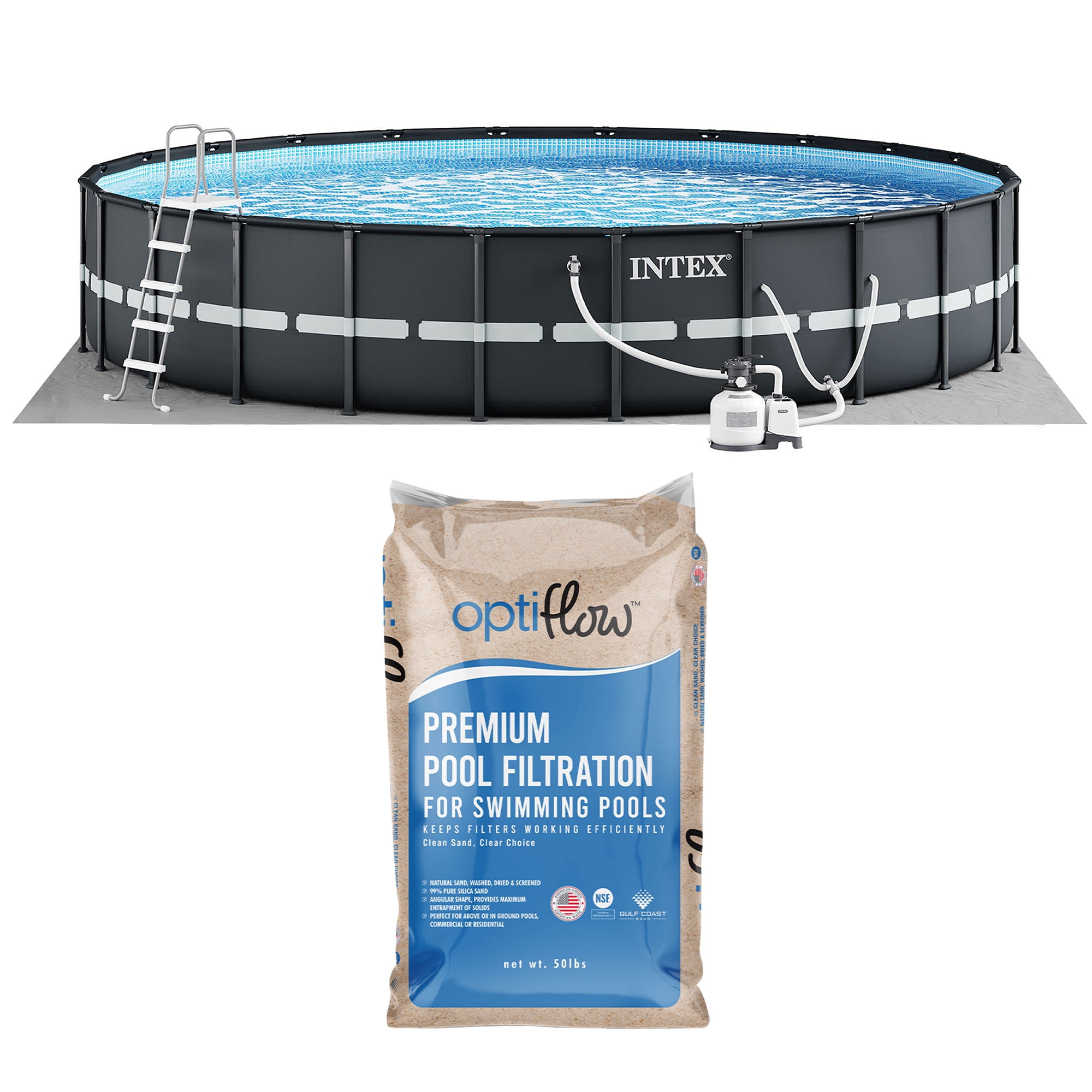 Intex Ultra XTR Frame 18' x 52" Above Ground Pool Set and OptiFlow ...