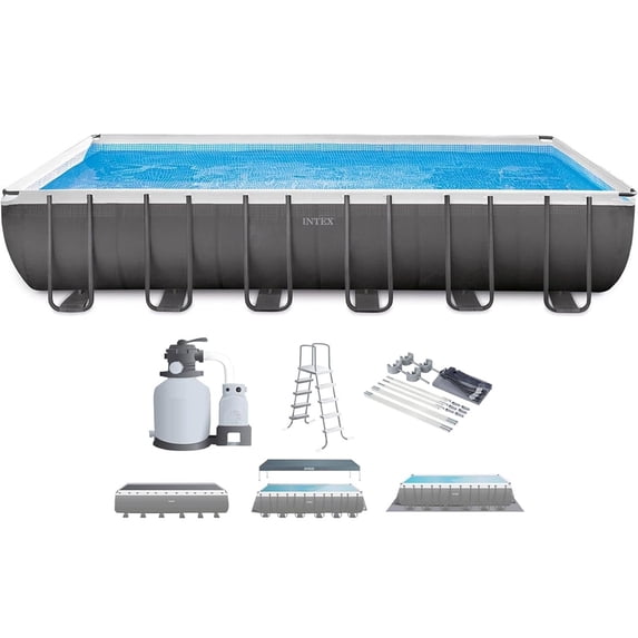 Intex Ultra XTR Frame 24FT X 12FT X 52IN Above Ground Swimming Pool Set ...