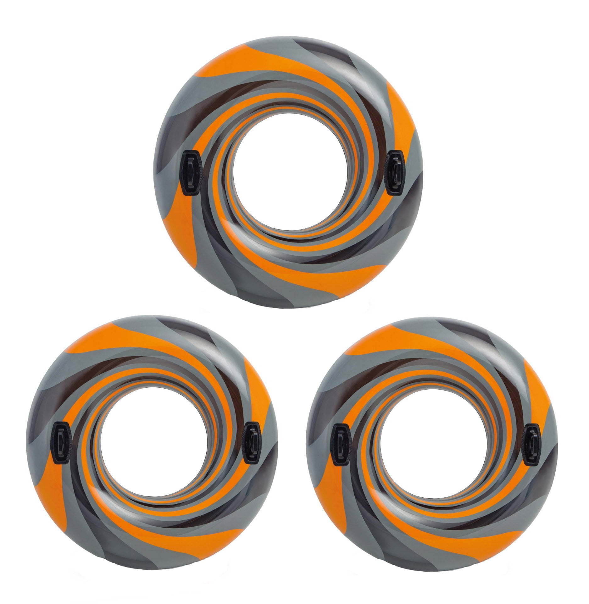 Intex Vortex Inflatable 48" Pool Tube Raft, Orange and Black, 3 Pack ...