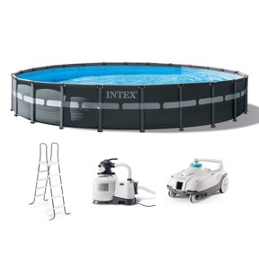 Intex 14' x 48" Ultra XTR Round Frame Above Ground Swimming Pool with ...