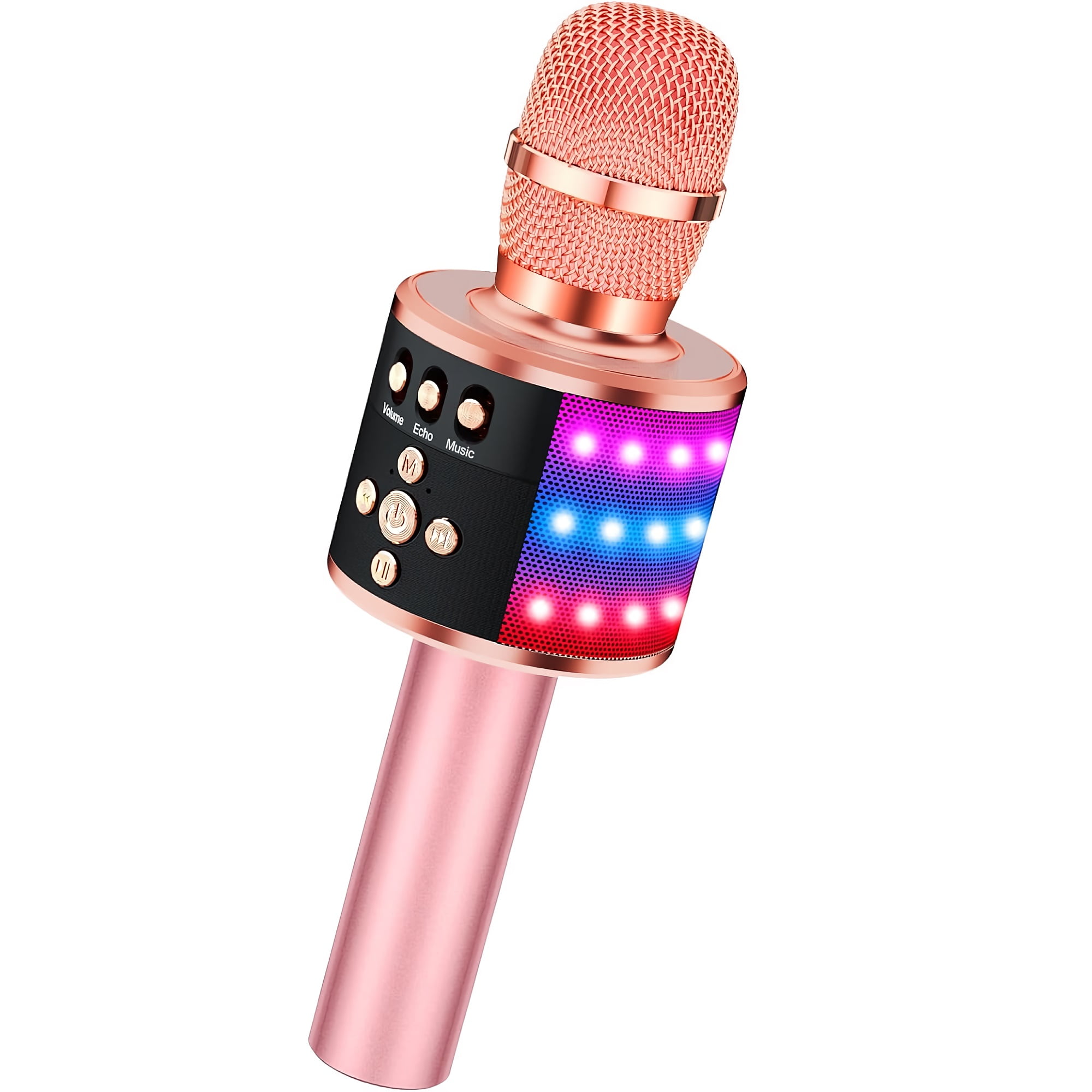 Intexca Bluetooth Karaoke Microphone, 4-in-1 Wireless Mic with LED ...