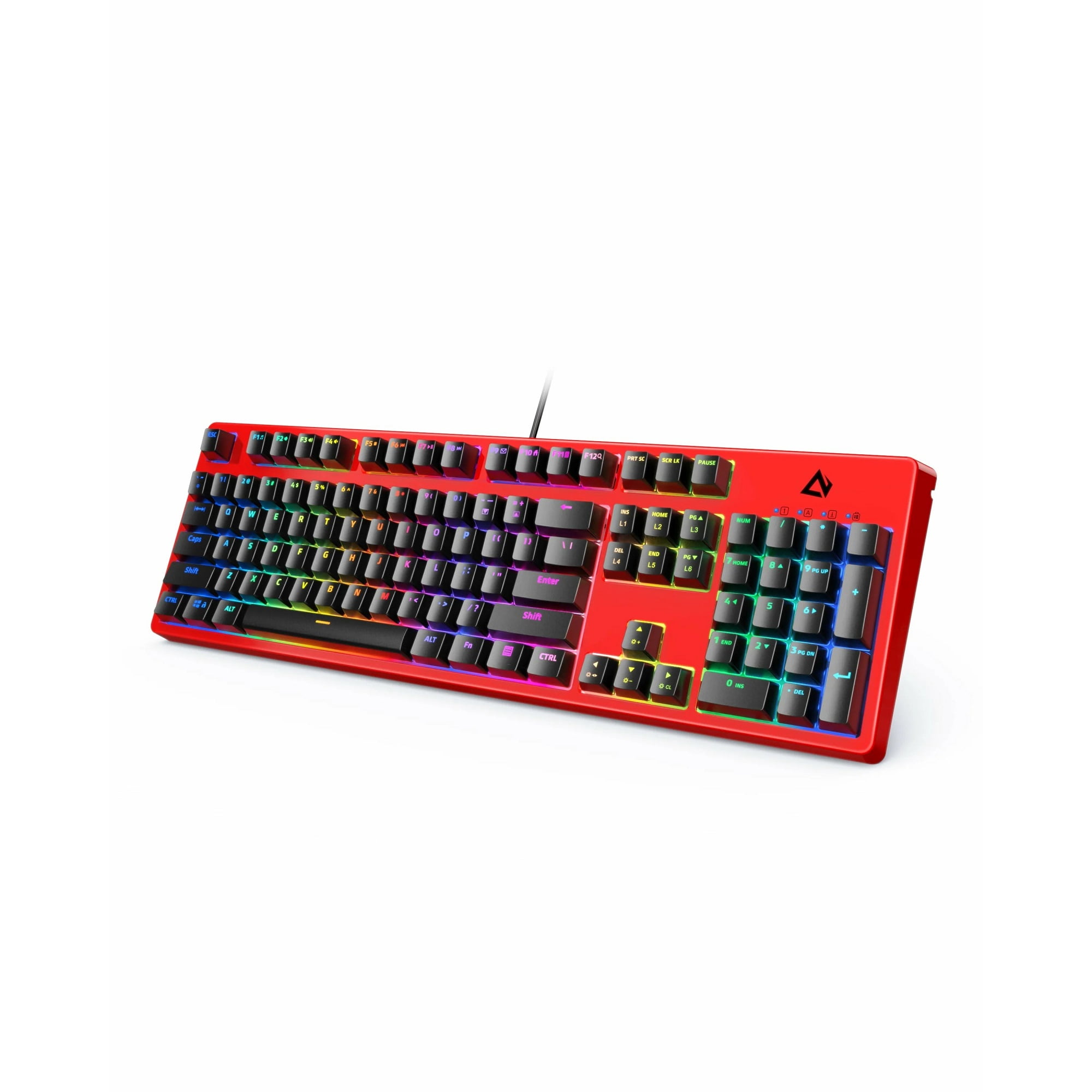 Intexca KM-G18 RGB Mechanical Gaming Keyboard, 104 Keys, Red Switches ...