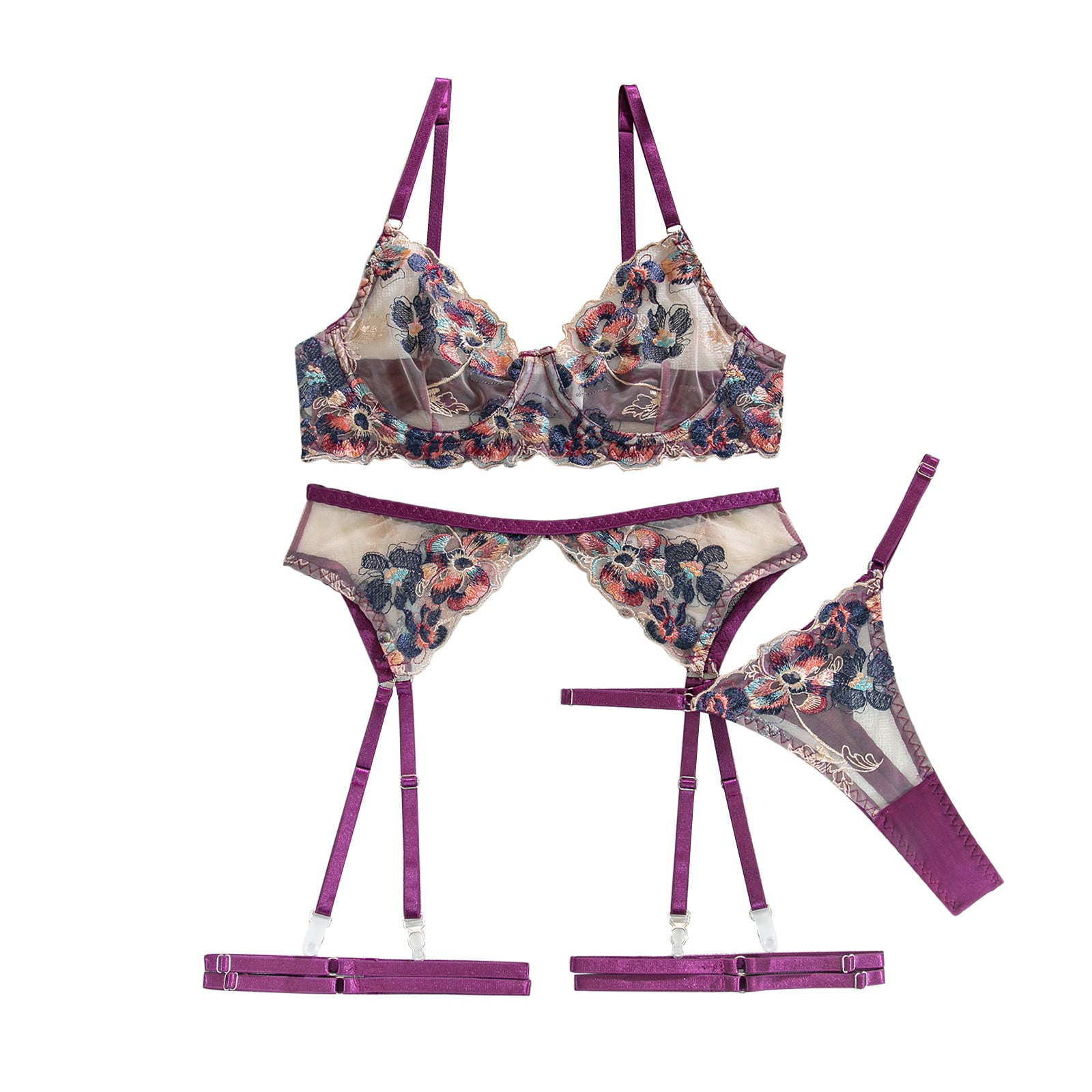 Intimates Women Lingerie Sets Garter G String Underwire Embroidered ...